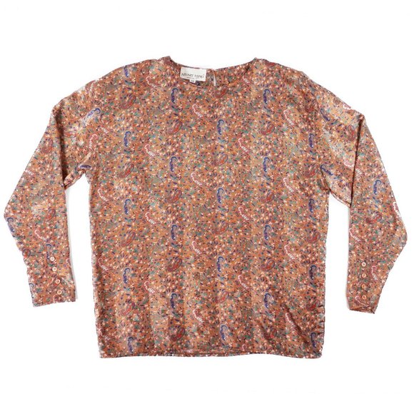 Stuart Lang | Tops | Vintage 7s 80s Womens L Paisley Print Blouse ...